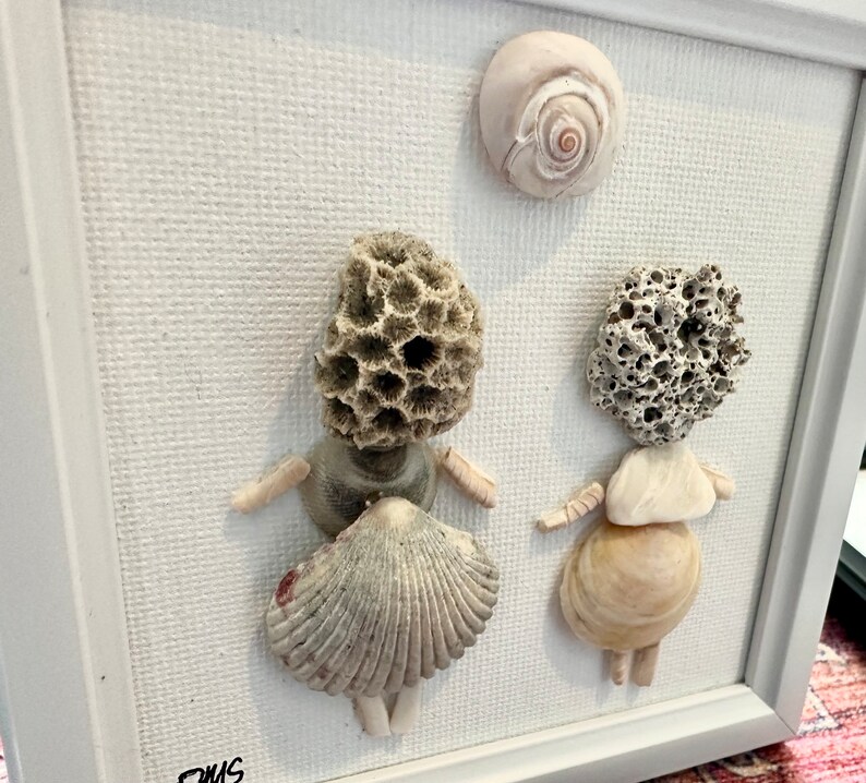 Two Ladies/sisters/friends Shell People Art - Etsy