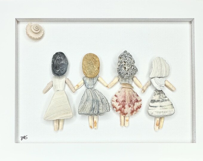 Four Friends Shell People Art - Etsy