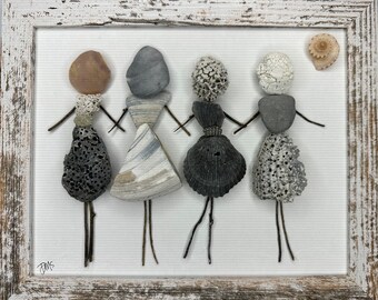 Three Ladies/friends/sisters Large Long-legged Shell Board Art - Etsy