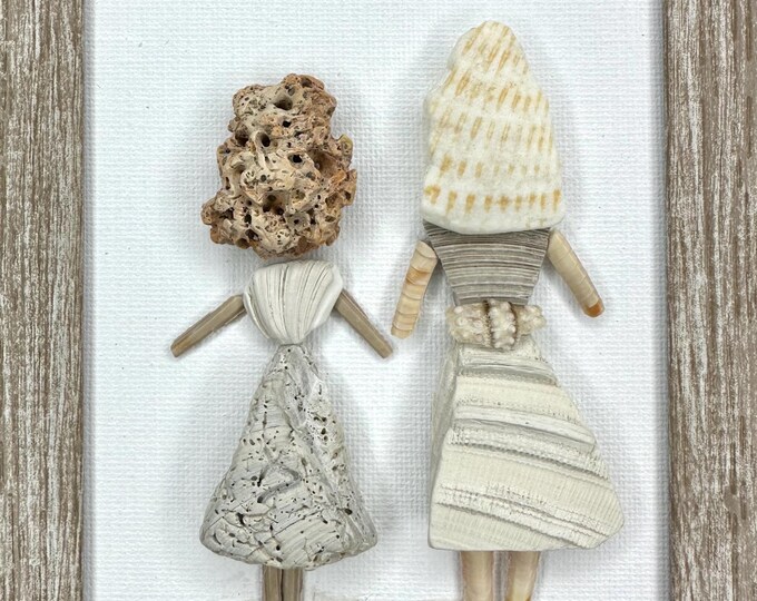 Two Friends Shell People Art - Etsy