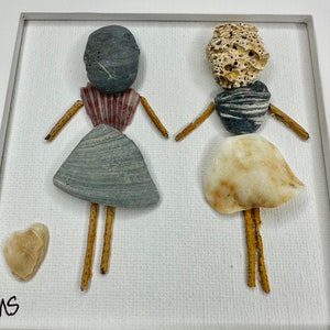 Two Ladies/sisters/friends Shell People Art Small - Etsy