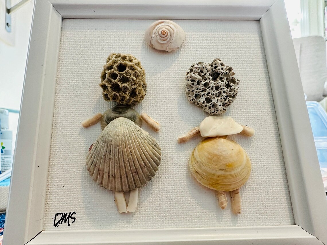 Two Ladies/sisters/friends Shell People Art - Etsy