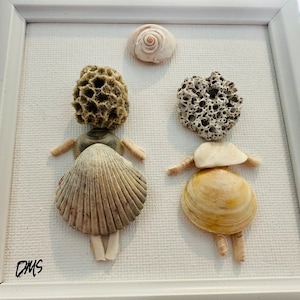 Two Ladies/sisters/friends Shell People Art - Etsy