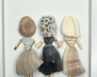 Three Ladies Shell People Art - Etsy