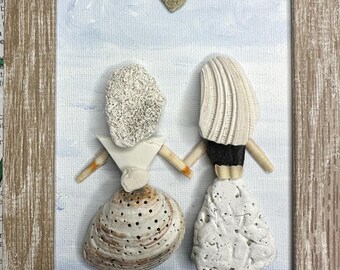 Two Ladies Shell People Art Large - Etsy