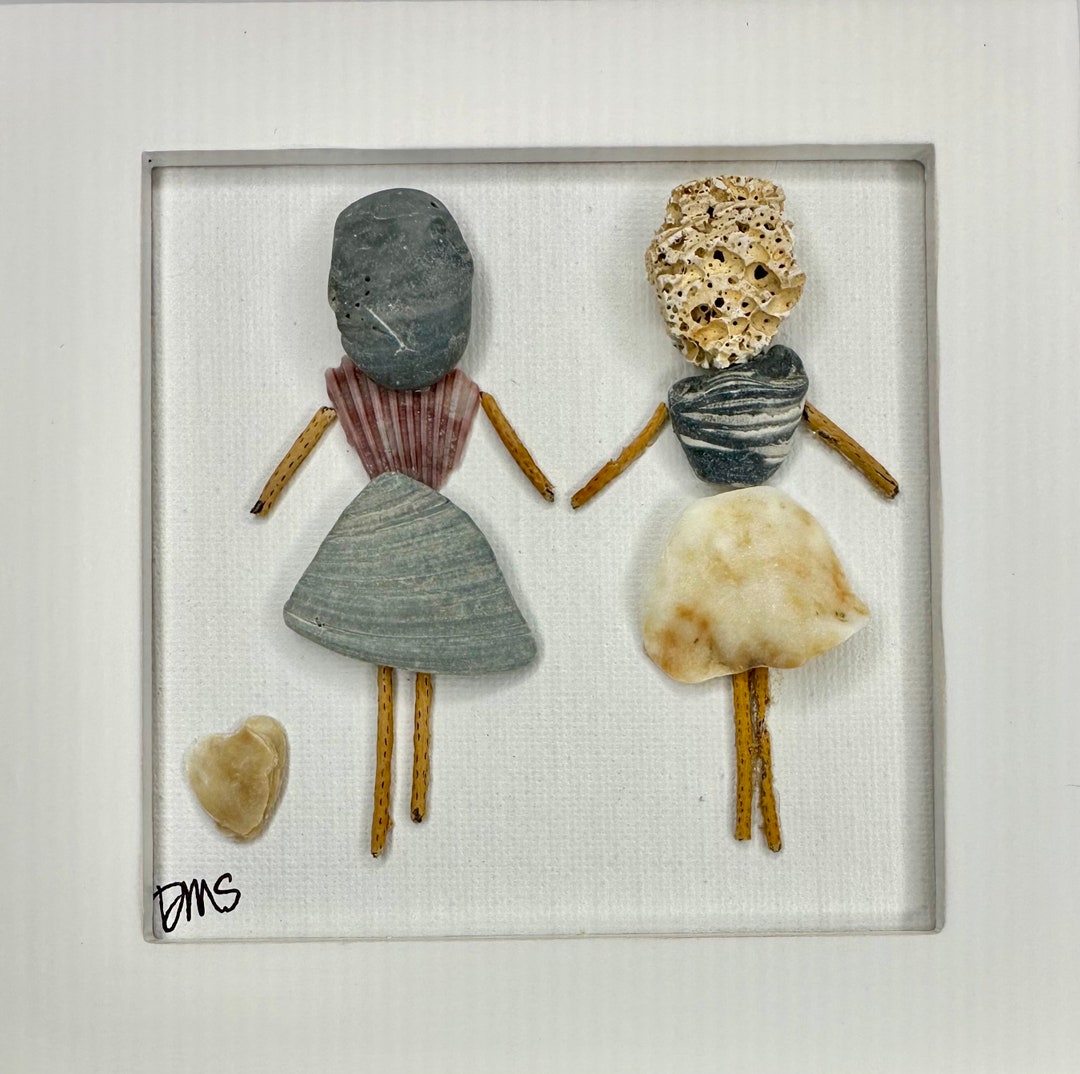 Two Ladies/sisters/friends Shell People Art Small - Etsy