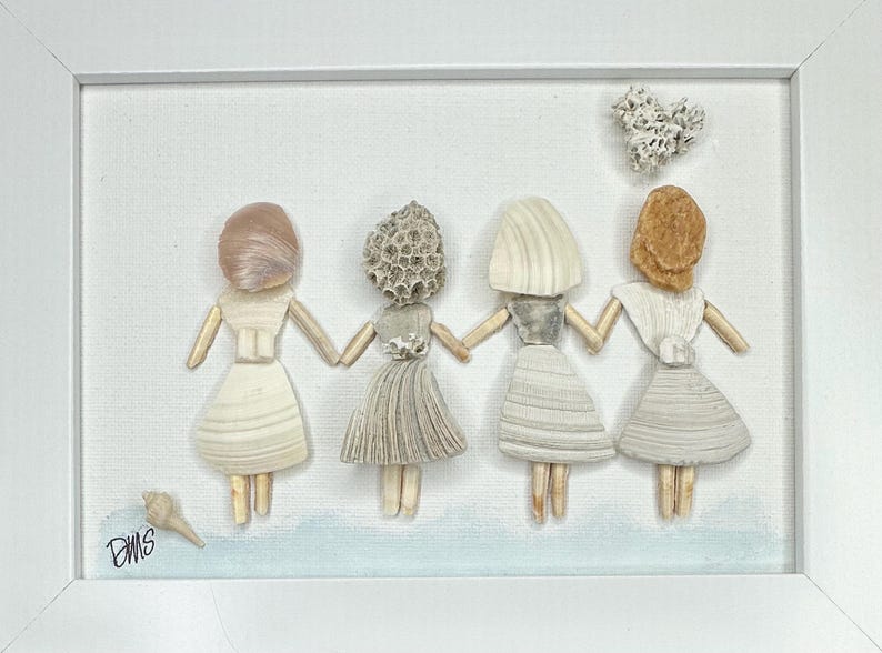 Four Friends Shell People Art - Etsy