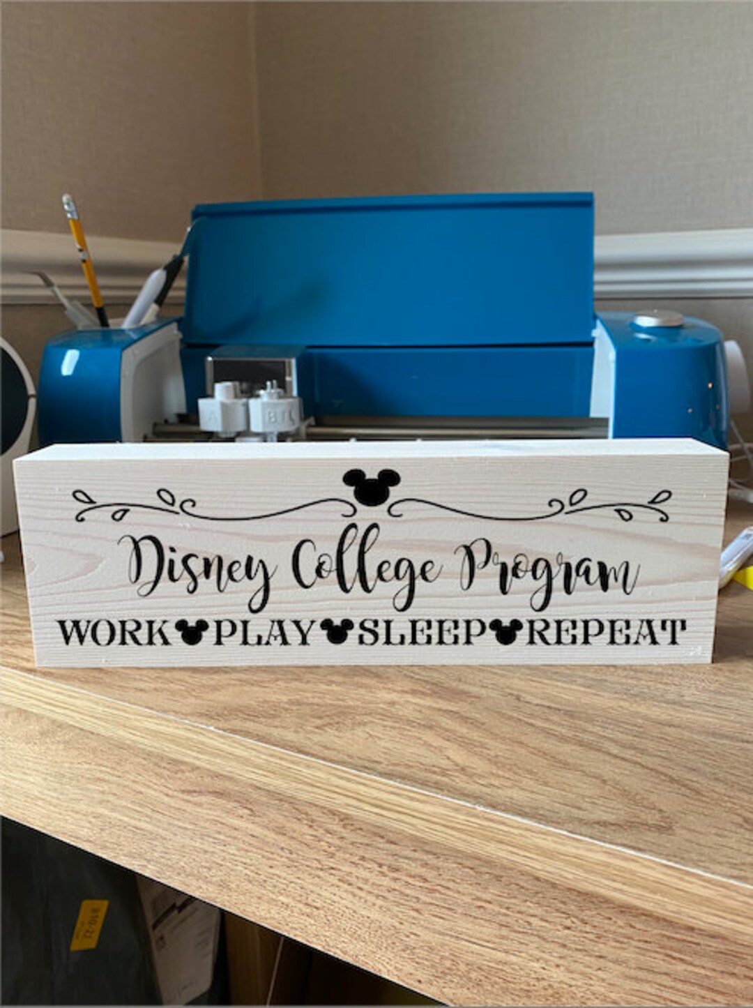 Disney Farmhouse Style Rustic Block Disney College Program Standard - Etsy