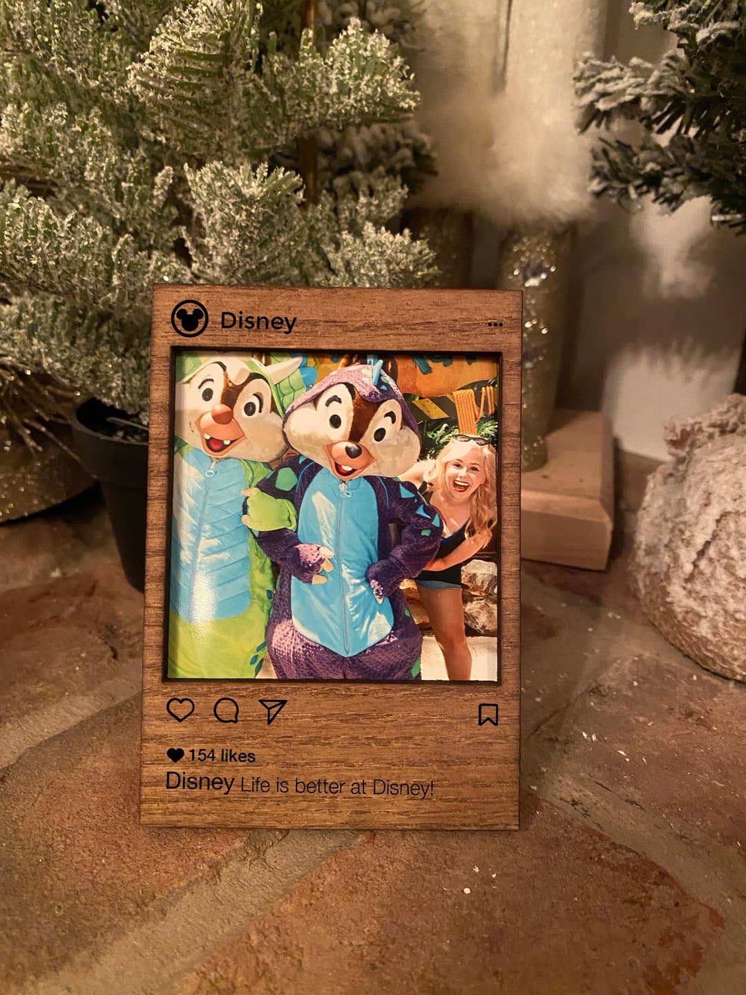 Disney Desk Frame Rustic Wood Farmhouse Instagram Caption Gift - Etsy