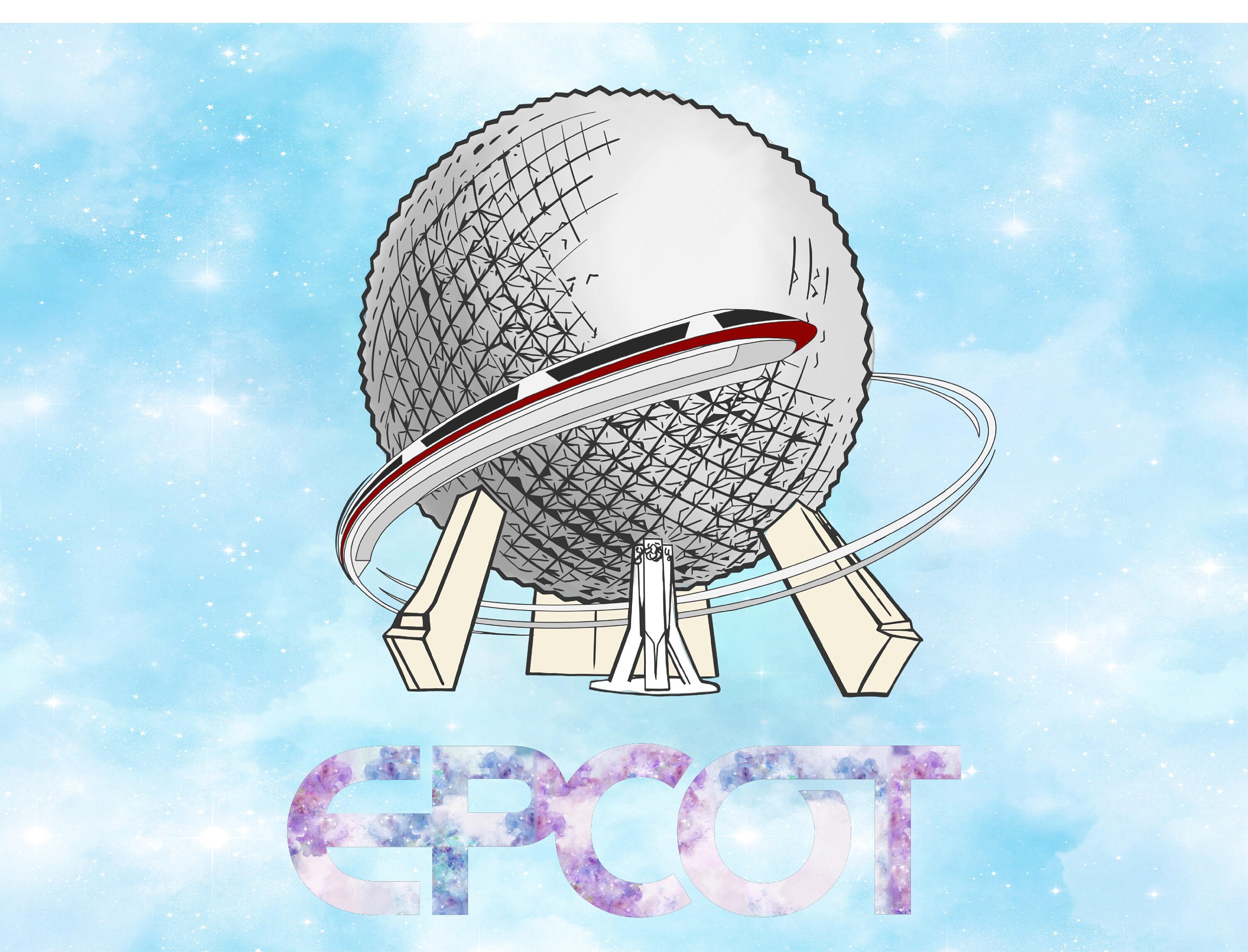 EPCOT Spaceship Earth Figment Pattern Logo quote Disney Baby | Etsy