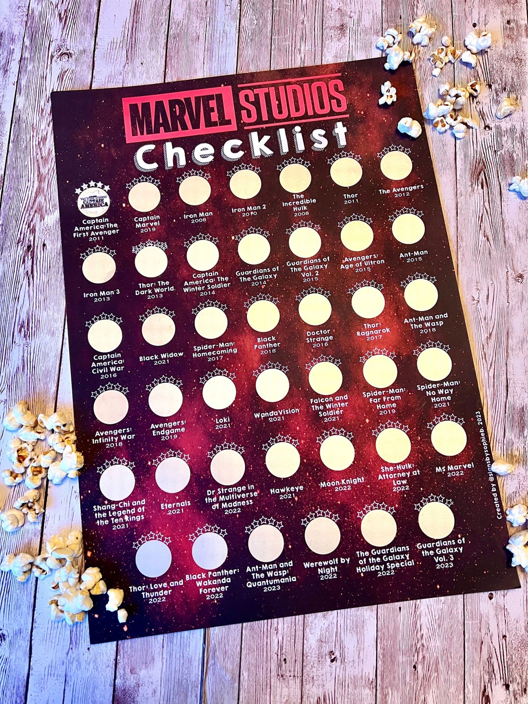 Marvel Studios Tv Movie Timeline Order Scratch off Fathers Day ...