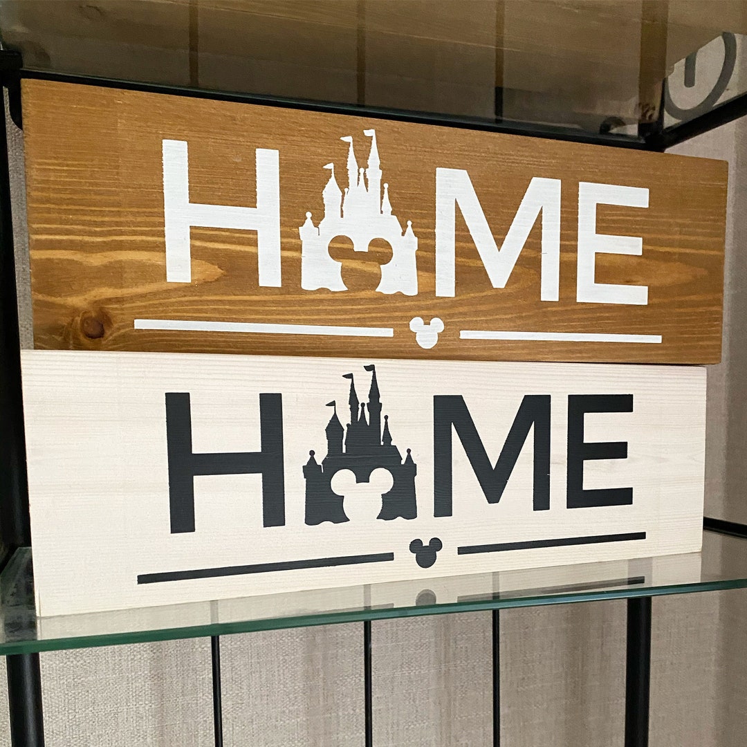 Disney Farmhouse Style Rustic Block HOME Castle - Etsy
