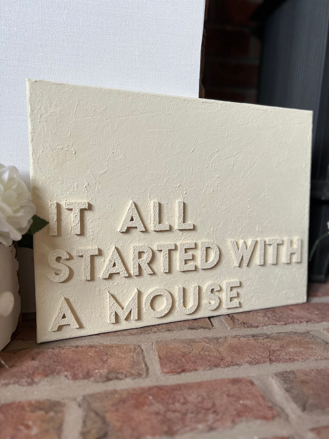 Walt Disney Started With a Mouse Quote 3D Texture Wall Art - Etsy