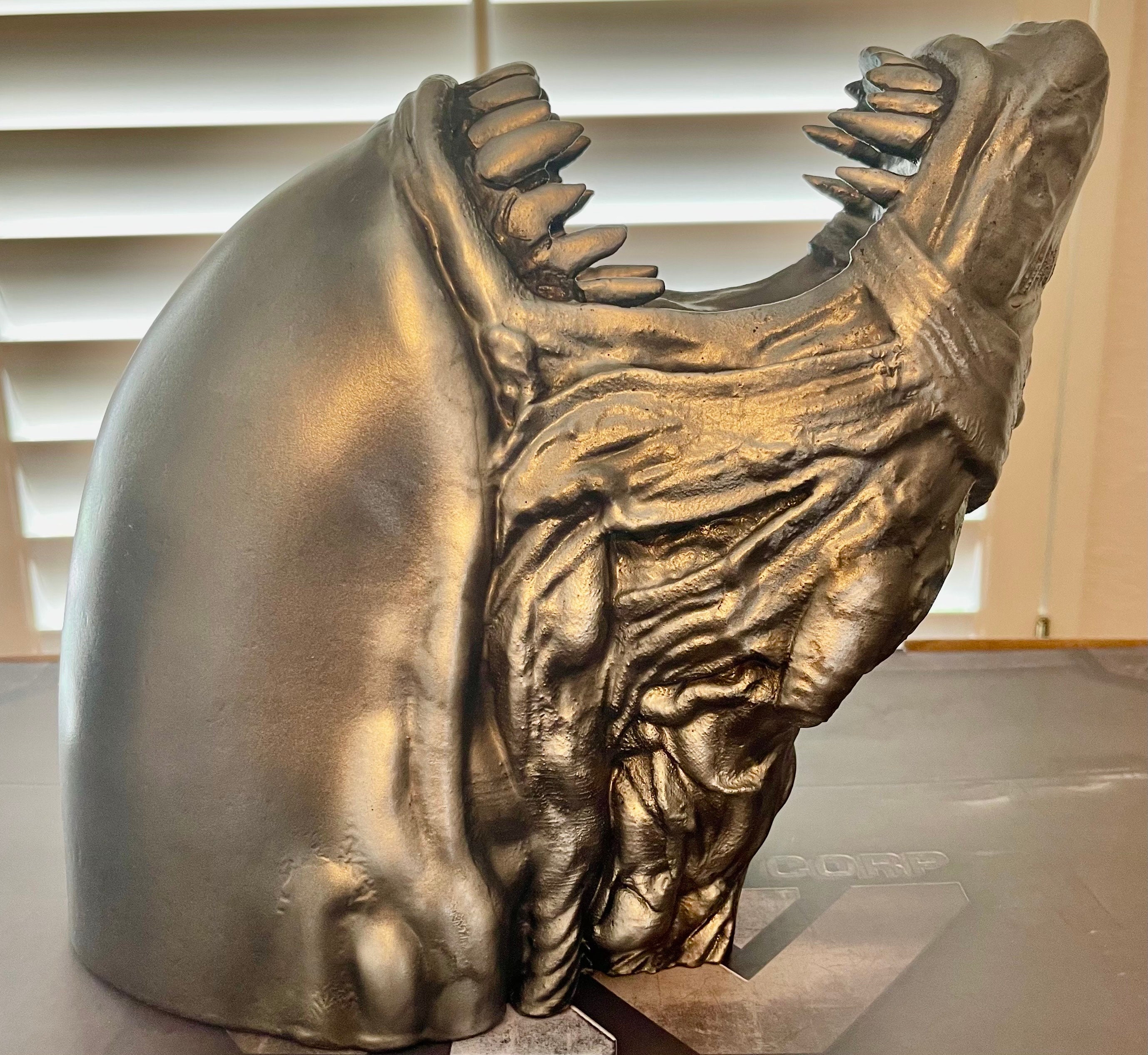 HR Giger Alien Inspired Alien Head Model Polished and Painted in Chrome ...