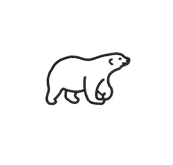 Polar Bear Outline Embroidery Design Embroidery File Digital Design ...