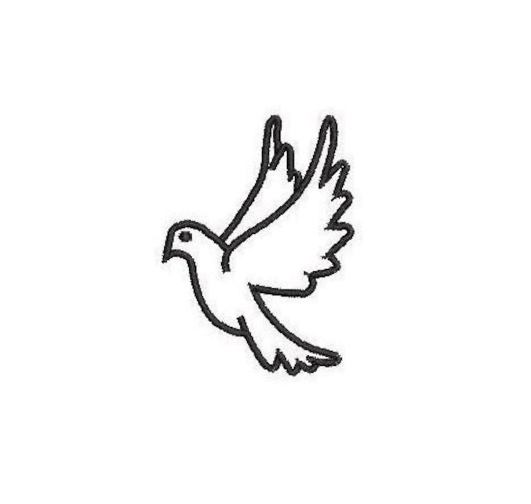 Dove Outline Embroidery Design Embroidery File Digital Design Instant ...