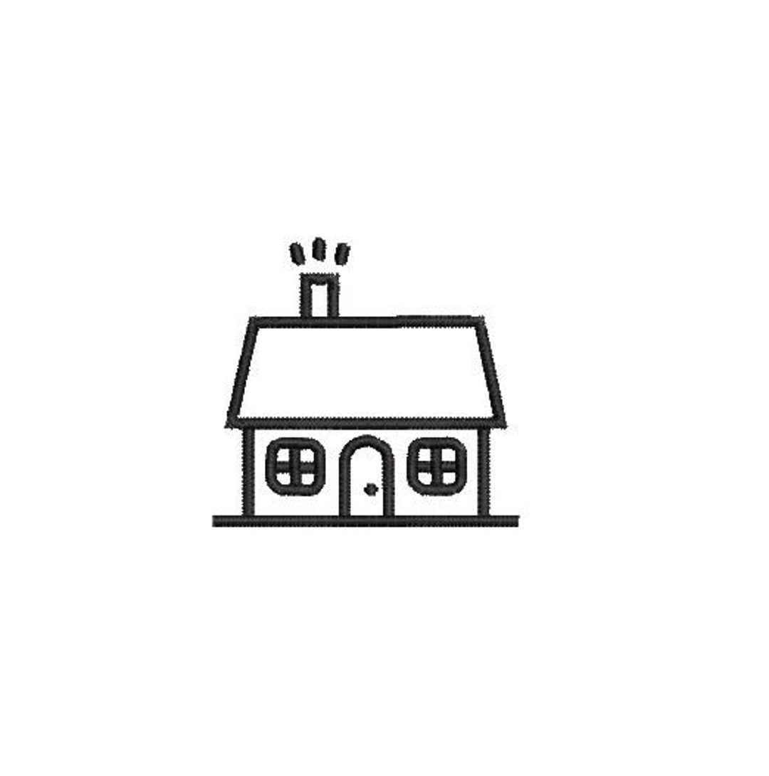 Family House Outline Embroidery Design Embroidery File Digital Design ...