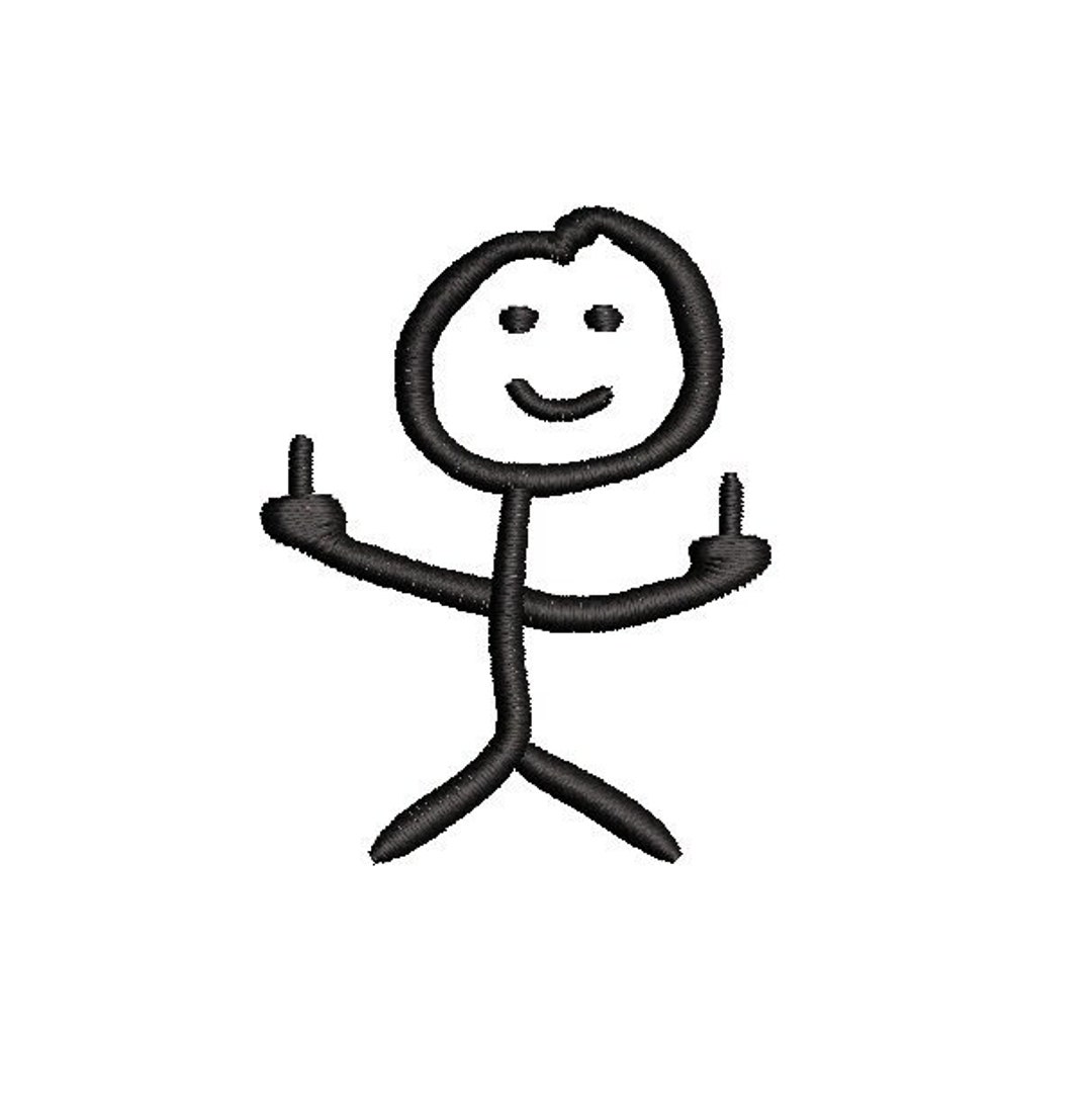 Fuck Off Stickman Outline Embroidery Design Embroidery File Digital