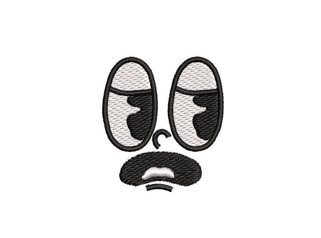 Retro Cartoon Pissed off Face Embroidery Design Embroidery File Digital ...