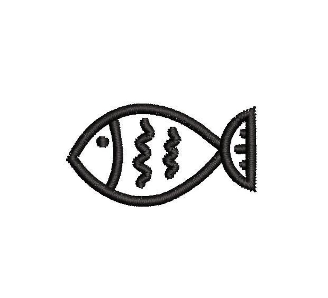 Fish Outline Embroidery Design Embroidery File Digital Design Instant ...