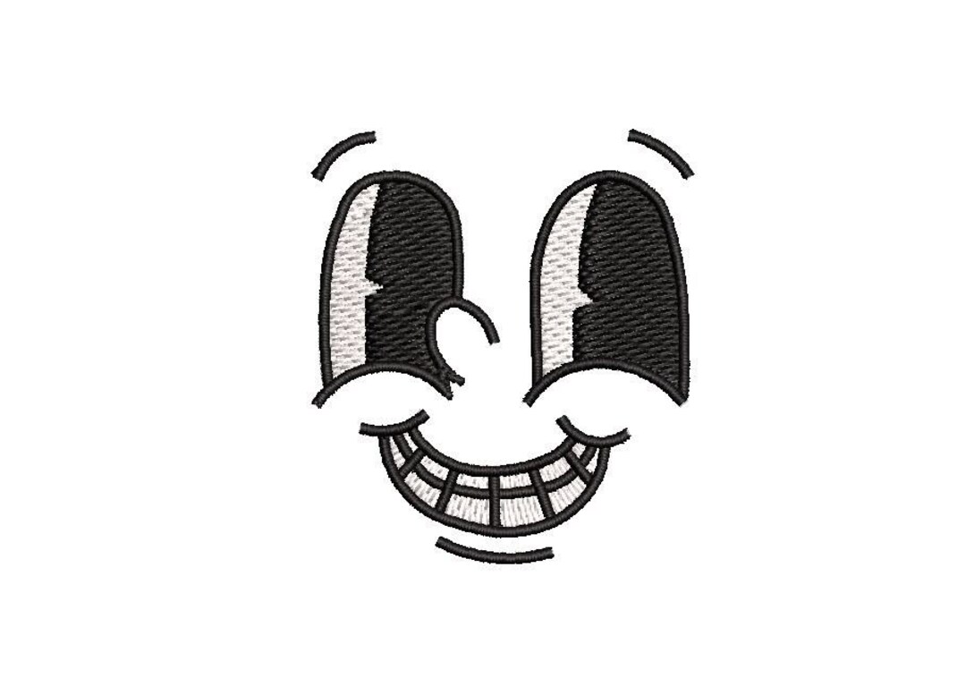 Retro Cartoon Smiley Face Embroidery Design Embroidery File Digital Design Instant Download - Etsy