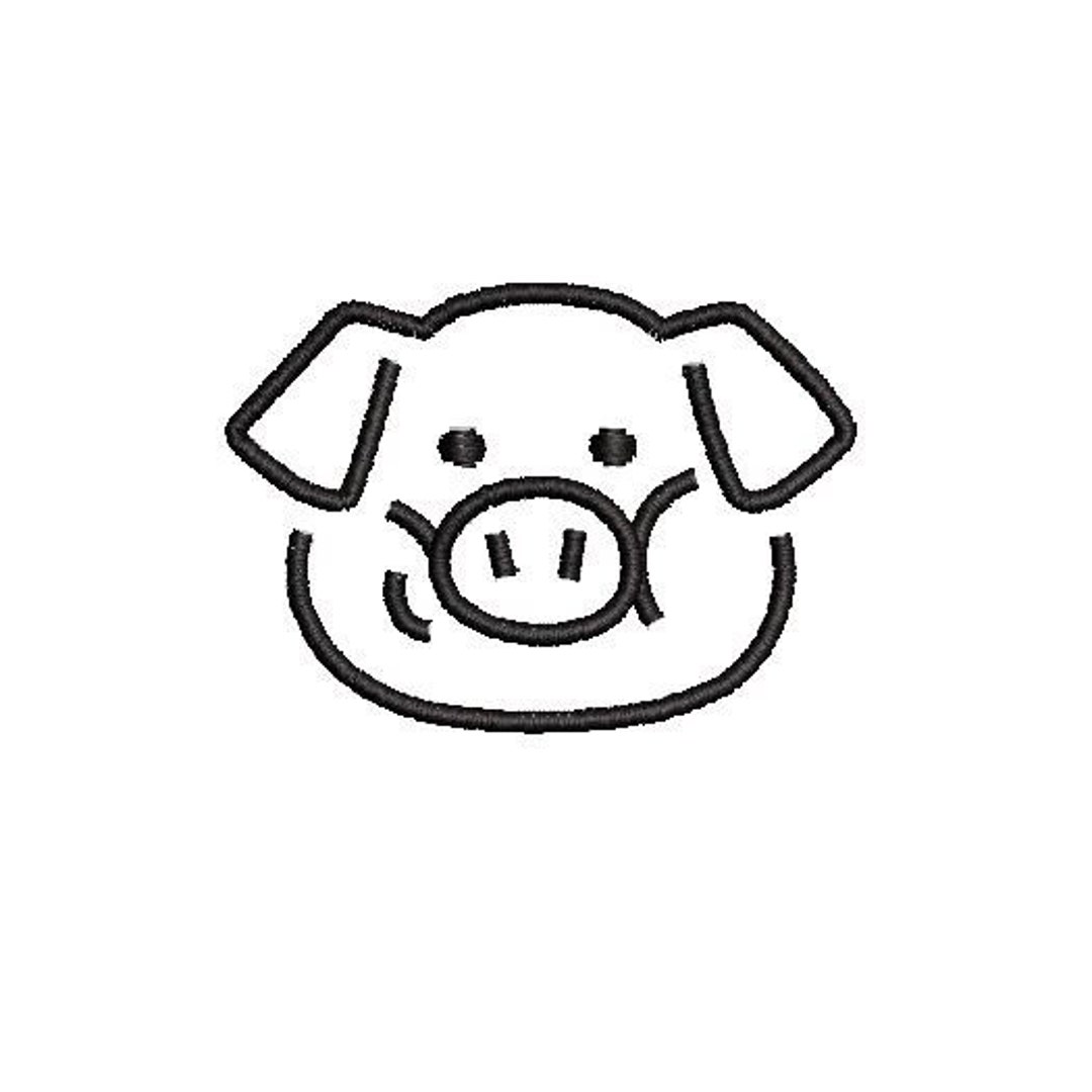 Pig Head Face Embroidery Design Embroidery File Digital Design Instant ...