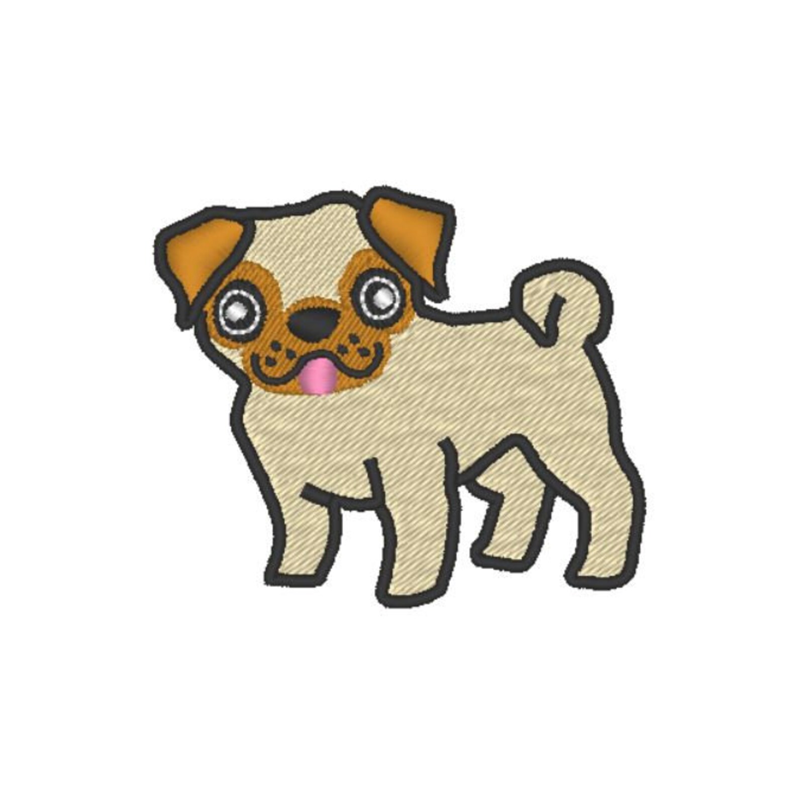 Pug Dog Puppy Embroidery Design Embroidery File Digital Design - Etsy