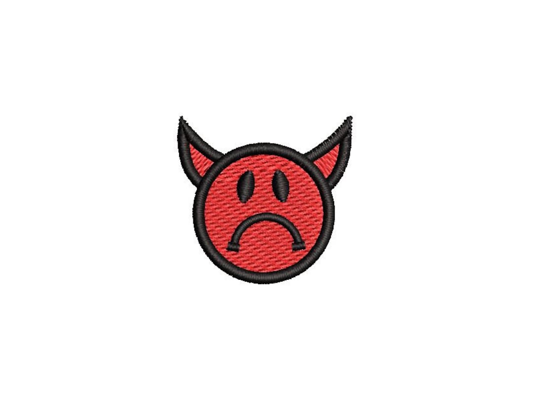 Sad Devil Face Embroidery Design Embroidery File Digital Design Instant ...