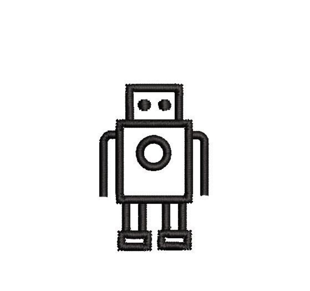 Robot Outline Embroidery Design Embroidery File Digital Design Instant ...