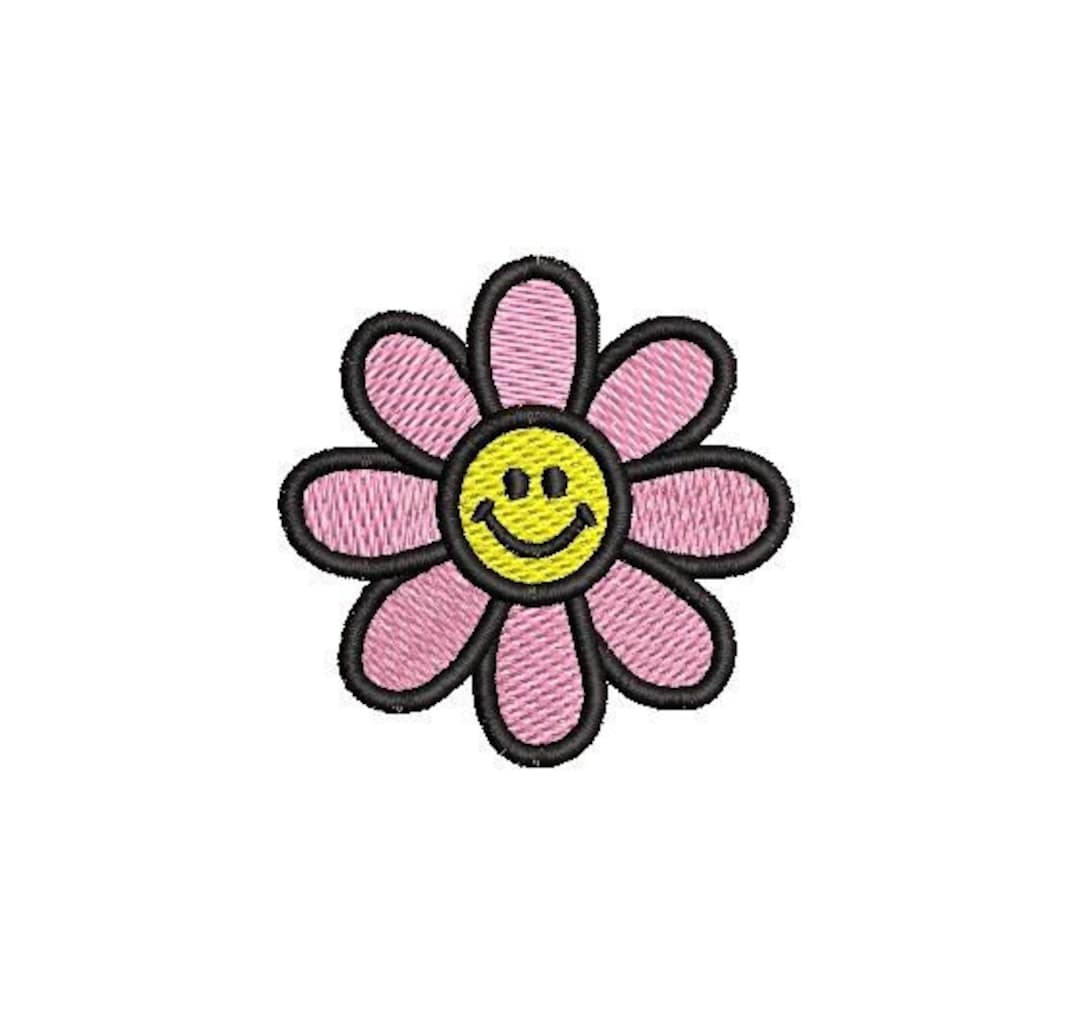 Smiley Flower Embroidery Design Embroidery File Digital Design Instant ...