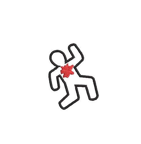 Crime Scene Body Chalk Outline Embroidery Design Embroidery File ...