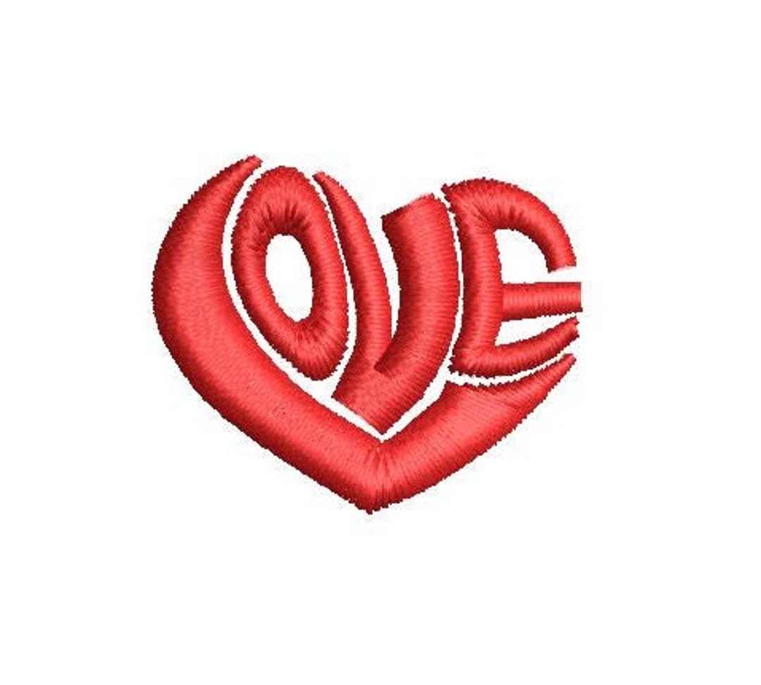 Love in Heart Shape Embroidery Design Embroidery File Digital Design ...