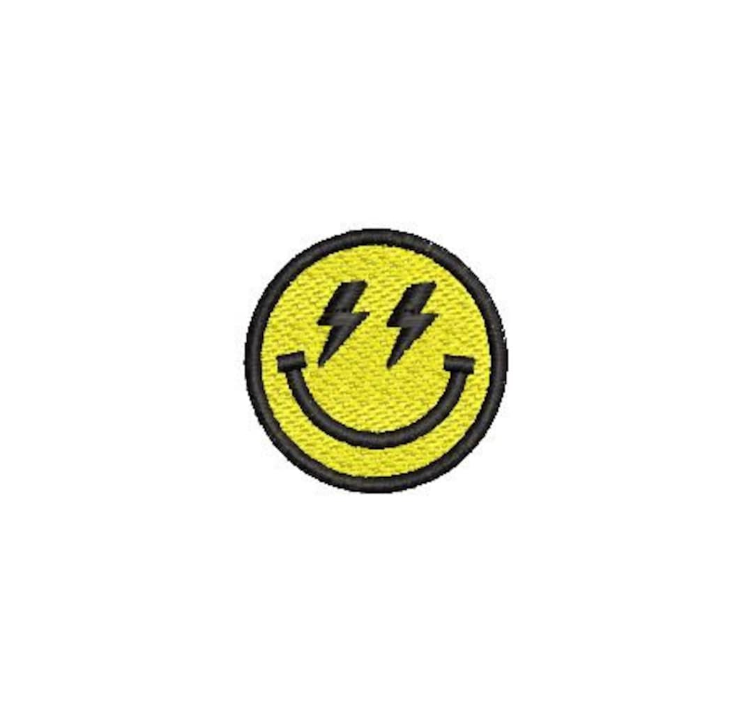 Lightning Smiley Embroidery Design Embroidery File Digital Design ...