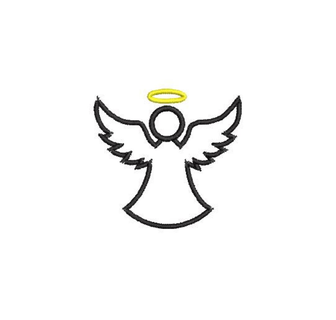 Angel Outline Embroidery Design Embroidery File Digital Design - Etsy