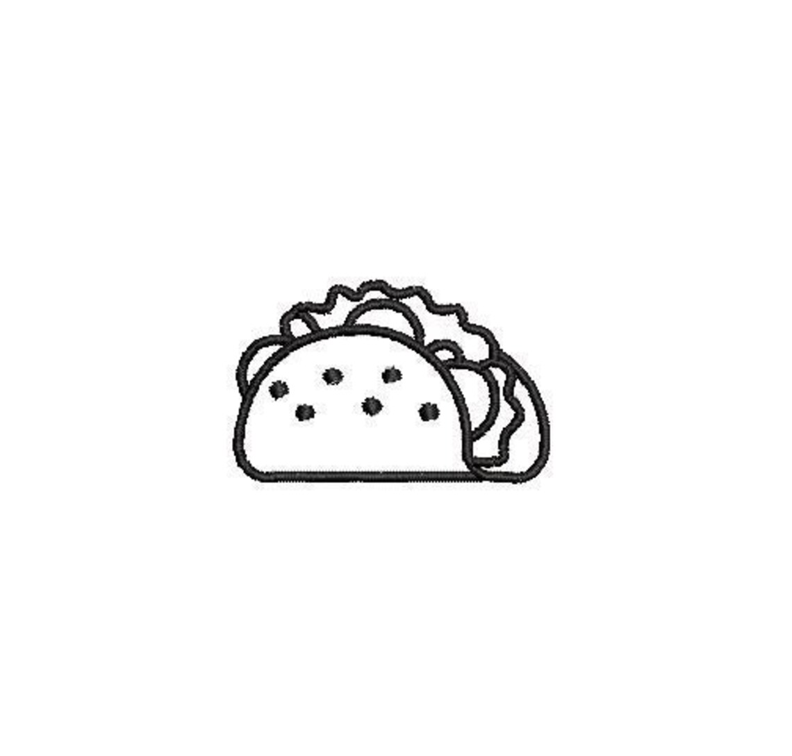 Taco Outline Embroidery Design Embroidery File Digital Design - Etsy