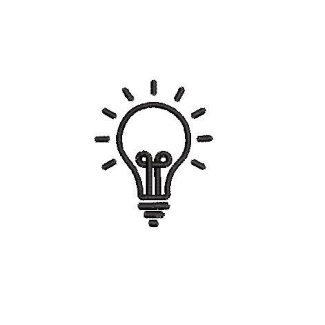 Light Bulb Outline Embroidery Design Embroidery File Digital Design ...