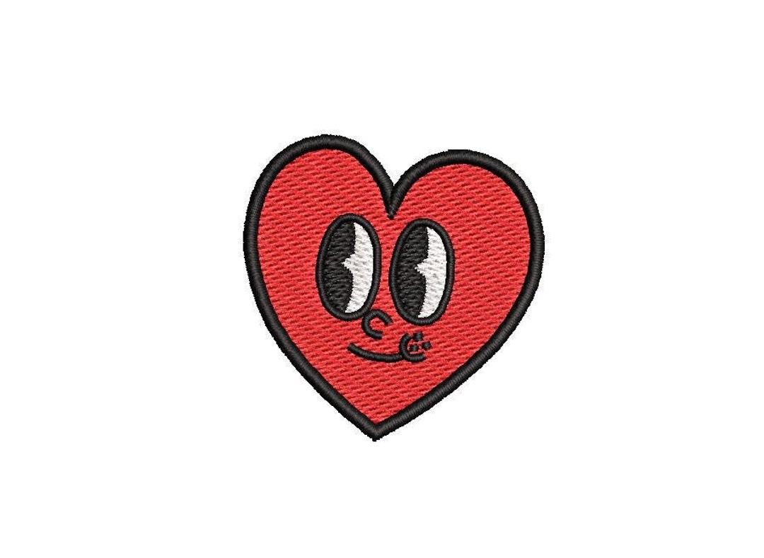 Retro Heart Cartoon Embroidery Design Embroidery File Digital Design ...