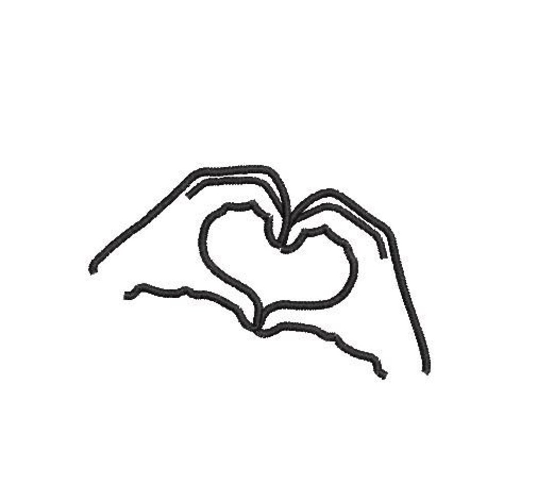 Hand Heart Embroidery Design Embroidery File Digital Design Instant ...