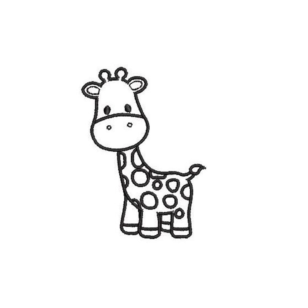 Giraffe Outline Embroidery Design Embroidery File Digital Design ...