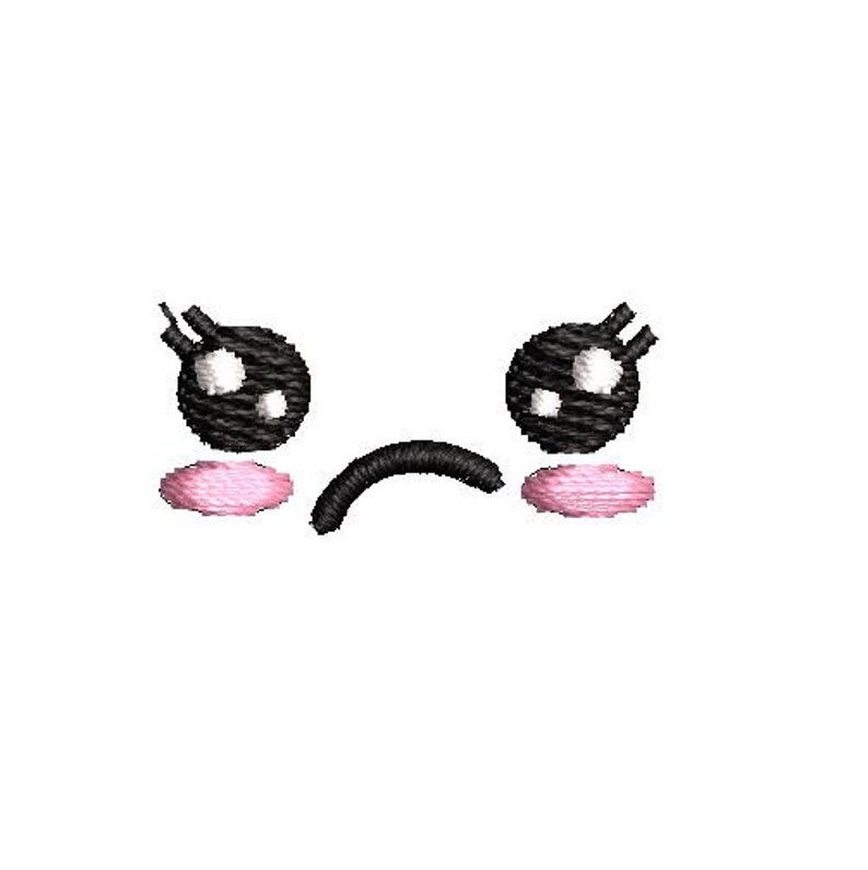 Kawaii Cute Japan Sad Face Embroidery Design Embroidery File Digital ...