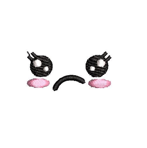 Kawaii Cute Japan Sad Face Embroidery Design Embroidery File Digital ...