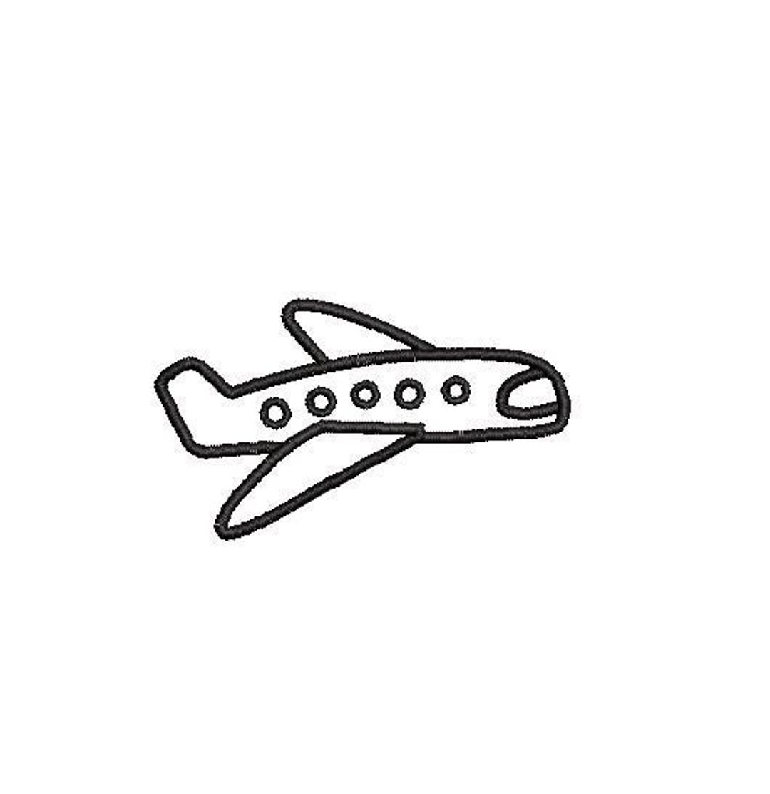 Plane Outline Embroidery Design Embroidery File Digital Design Instant ...