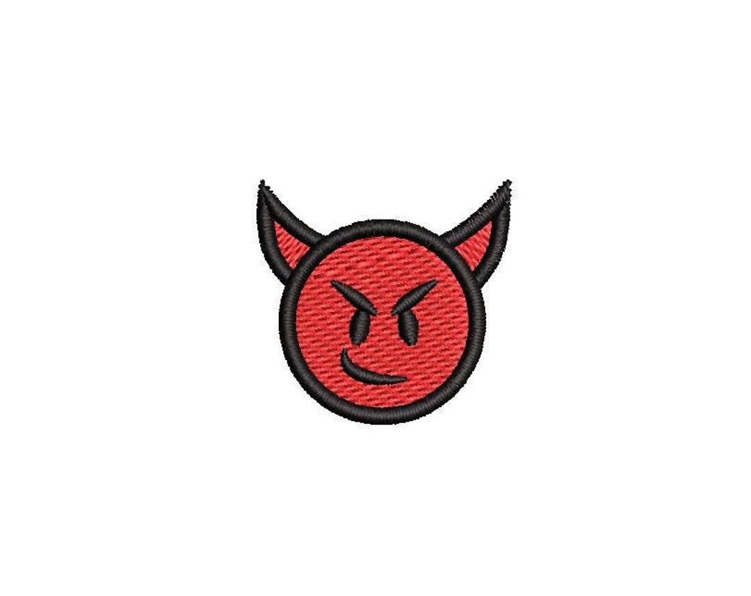 Smirk Devil Face Grin Embroidery Design Embroidery File Digital Design ...