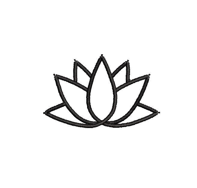 Lotus Outline Embroidery Design Embroidery File Digital Design - Etsy