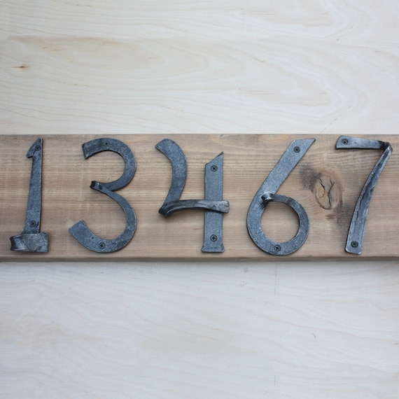 Hand-forged Iron House Numbers Folded Style. PRICED | Etsy