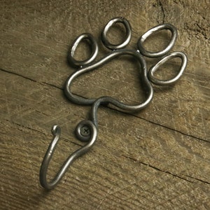 Hand-forged Iron Paw Print Hook 7". - Etsy