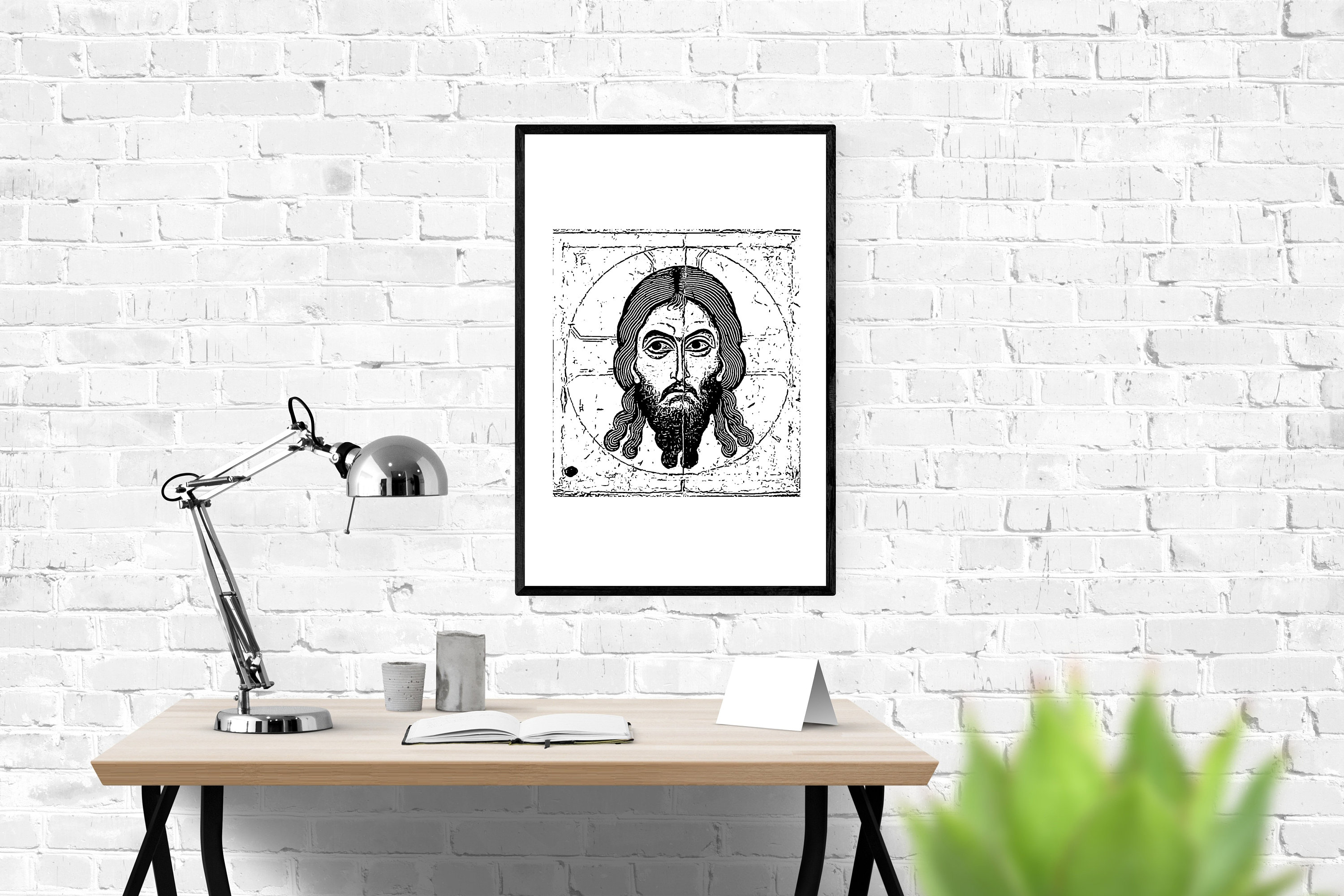 Old School Jesus Black and White Instant Printable Poster - Etsy