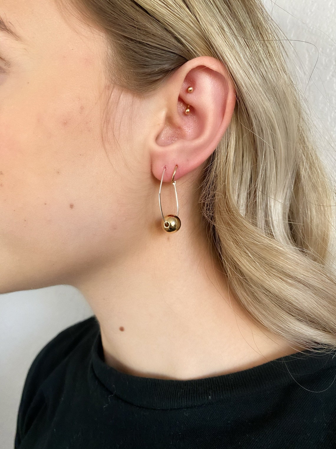 Silver and Gold Hoops - Etsy