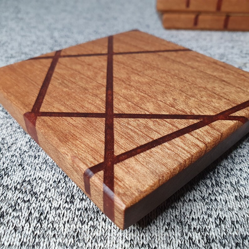 Copper Resin Wooden Coasters Set of 5 Resin Epoxy Coasters Placemats ...