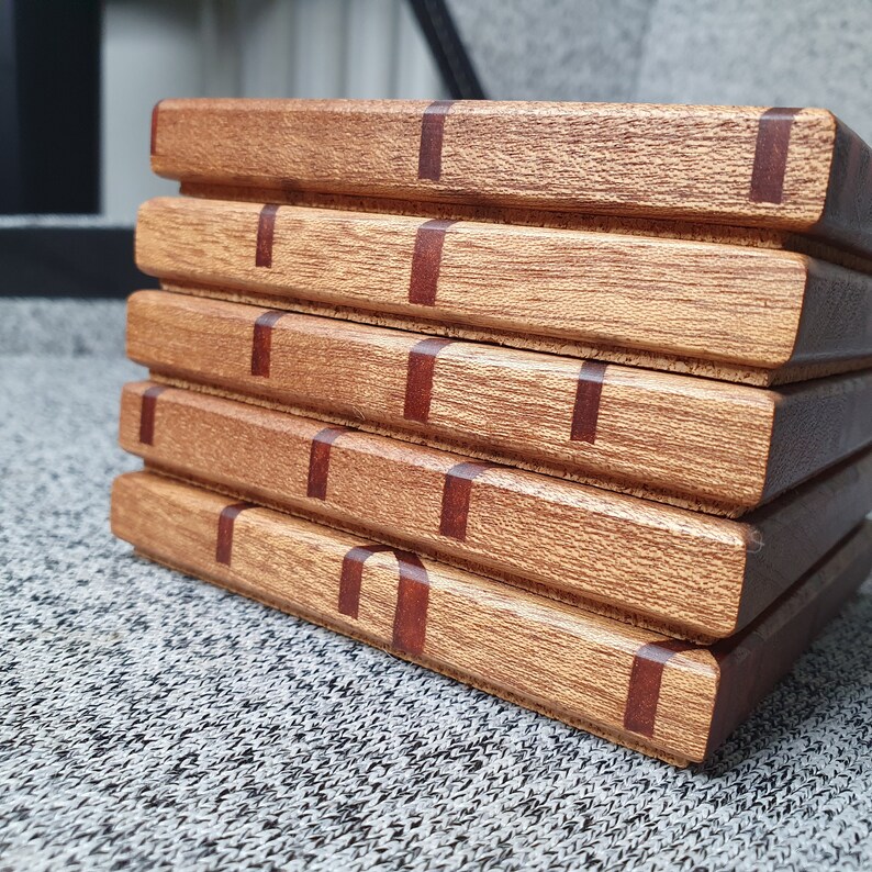 Copper Resin Wooden Coasters Set of 5 Resin Epoxy Coasters Placemats ...